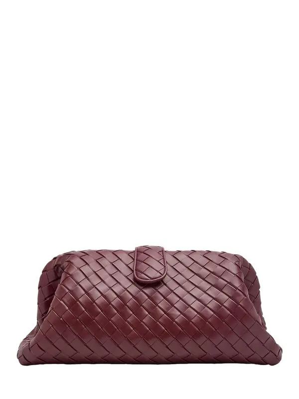 Bottega Veneta Maxi Lauren 1980 Leather Clutch - Barolo