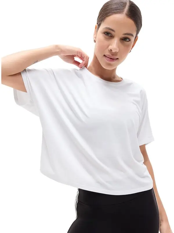 Athleta With Ease Crop Tee - Bright White