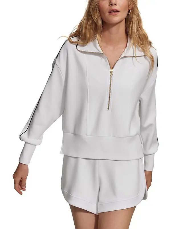 Varley Davenport Half Zip Sweatshirt - White