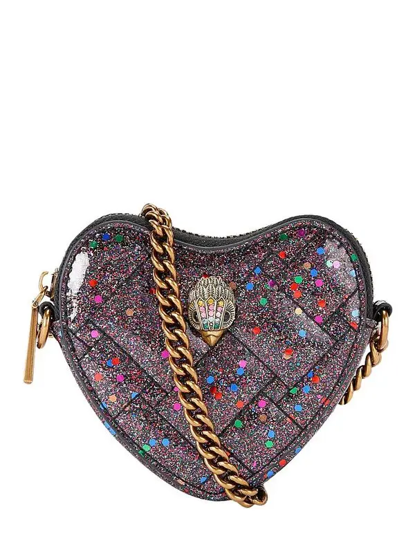 Kurt Geiger Micro Heart Crossbody - Charcoal Vinyl