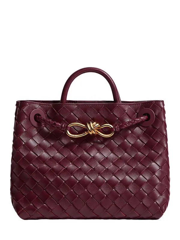 Bottega Veneta Intrecciato Leather Top Handle Bag - Barolo