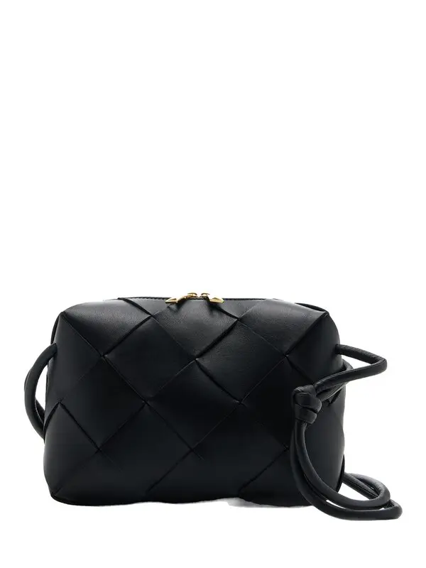 Bottega Veneta Cassette Small Intrecciato Camera Bag - Black