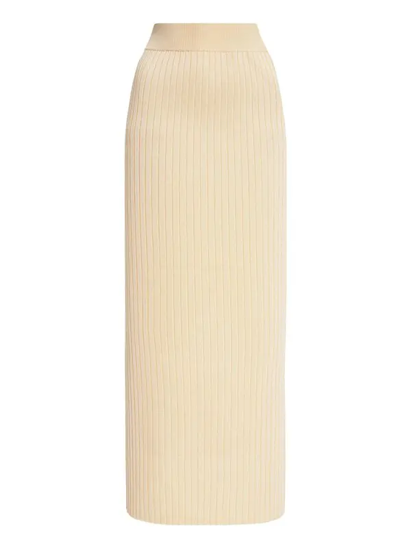 JIL SANDER Ribbed-knit Midi Skirt - Neutral