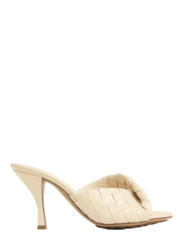 Bottega Veneta Blink Intrecciato Leather Mules - White