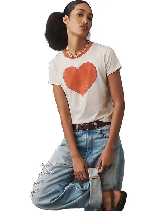 LETLUV Heart Ringer Tee - Ivory