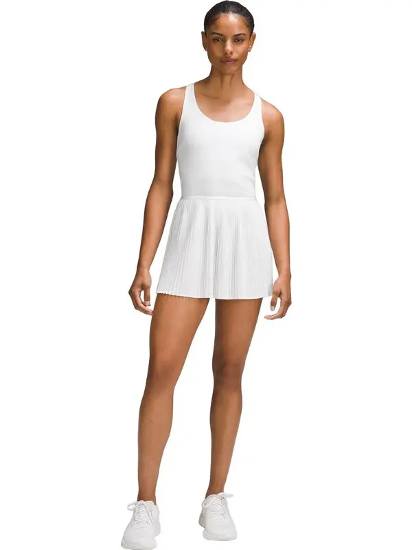 Lululemon Scoop-neck Pleated Linerless Tennis Dress - White