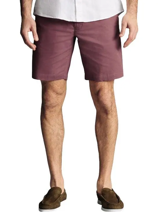 CHARLES TYRWHITT Cotton Linen Tapered Shorts - Pink