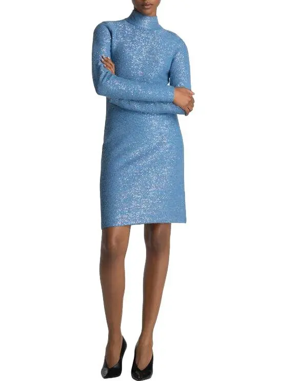 St. John Iridescent Sequin Sweater Dress - Laguna Multi