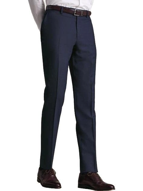 CHARLES TYRWHITT Slim Fit Super 120s Merino Wool Suit Trousers - Indigo Blue