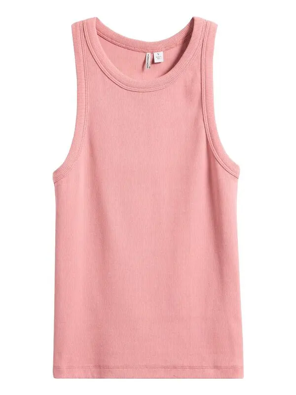 Nordstrom Everyday Cotton Rib Tank - Pink Compact