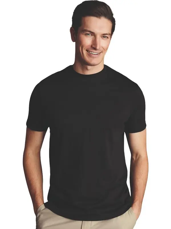 CHARLES TYRWHITT Cotton Jersey Short Sleeve Tyrwhitt Tee - Black