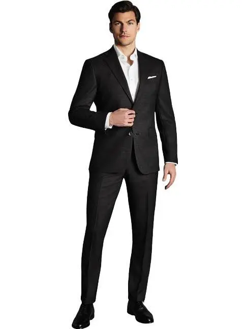 CHARLES TYRWHITT Slim Fit End On End Ultimate Performance Suit Jacket - Charcoal Grey