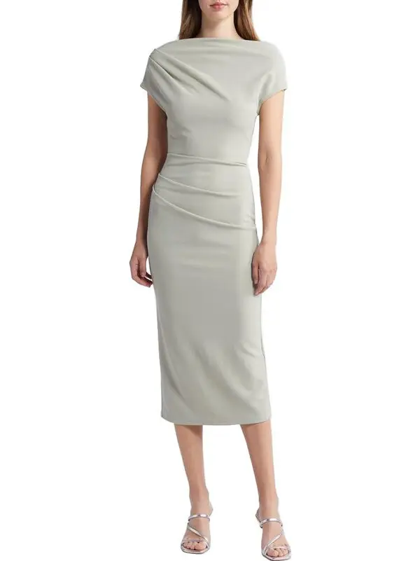 NIKKI LUND Kathleen Midi Sheath Dress - Green