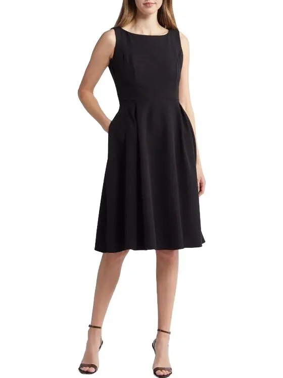 NIKKI LUND Clara Bateau Neck Dress - Black