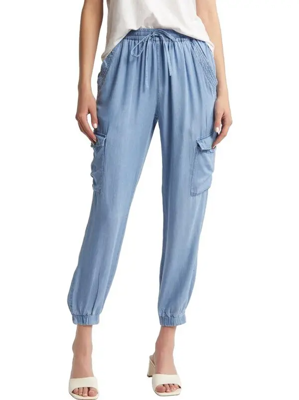 NIKKI LUND Simone Cargo Jogger Pants - Blue