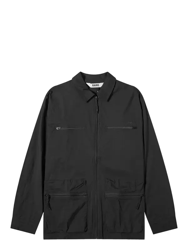 Rains Tomar Zip Overshirt - Black