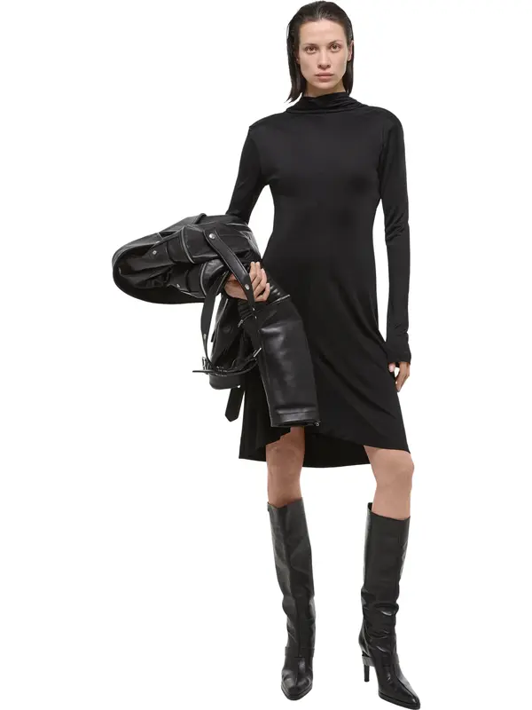 Helmut Lang Cowl Neck Dress - Black