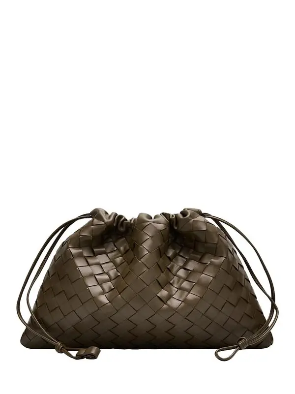 Bottega Veneta Medium Intrecciato Leather Pouch Bag - Cypress