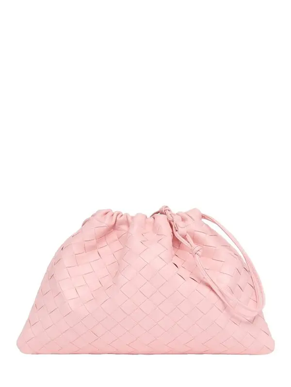 Bottega Veneta Medium Intrecciato Leather Pouch Bag - Rose
