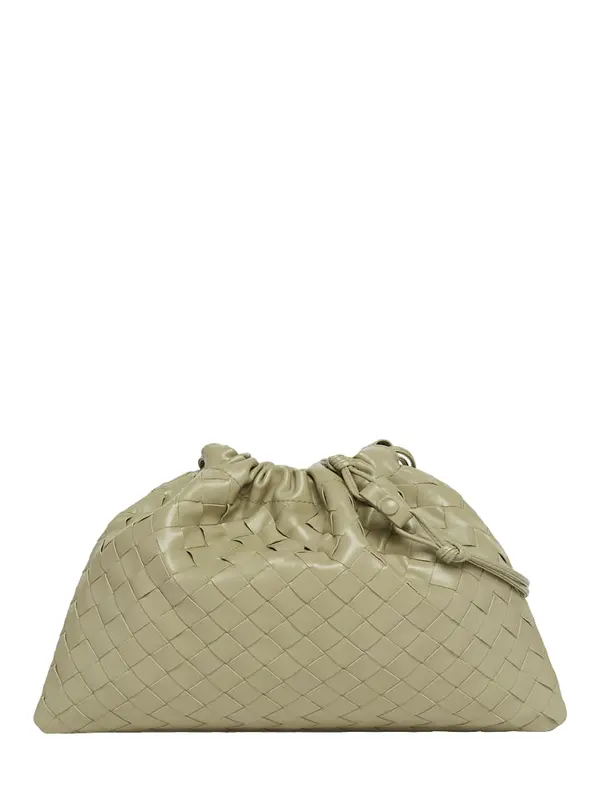Bottega Veneta Medium Intrecciato Leather Pouch Bag - Travertine