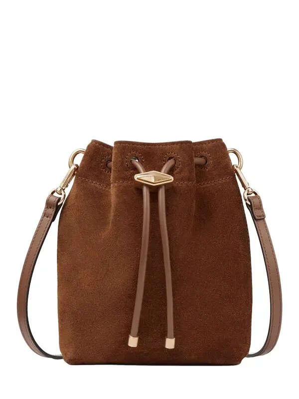 JIMMY CHOO Cinch Mini Suede Bag - Tan/gold