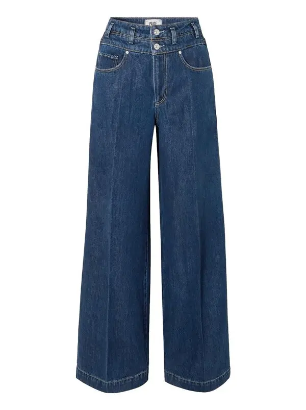 Paige Portial High-rise Wide-leg Jeans - Blue