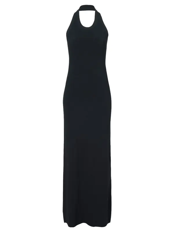 Proenza Schouler Ribbed-knit Halterneck Maxi Dress - Black