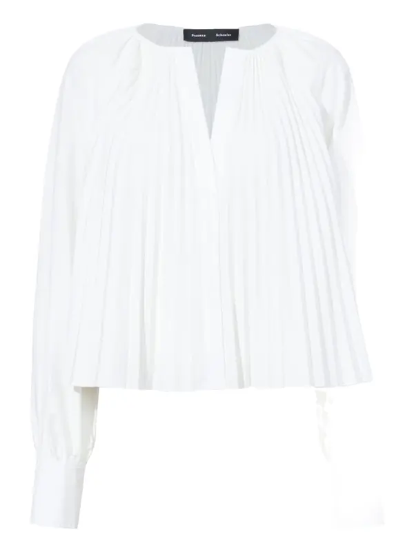 Proenza Schouler Monica Pleated Blouse - White