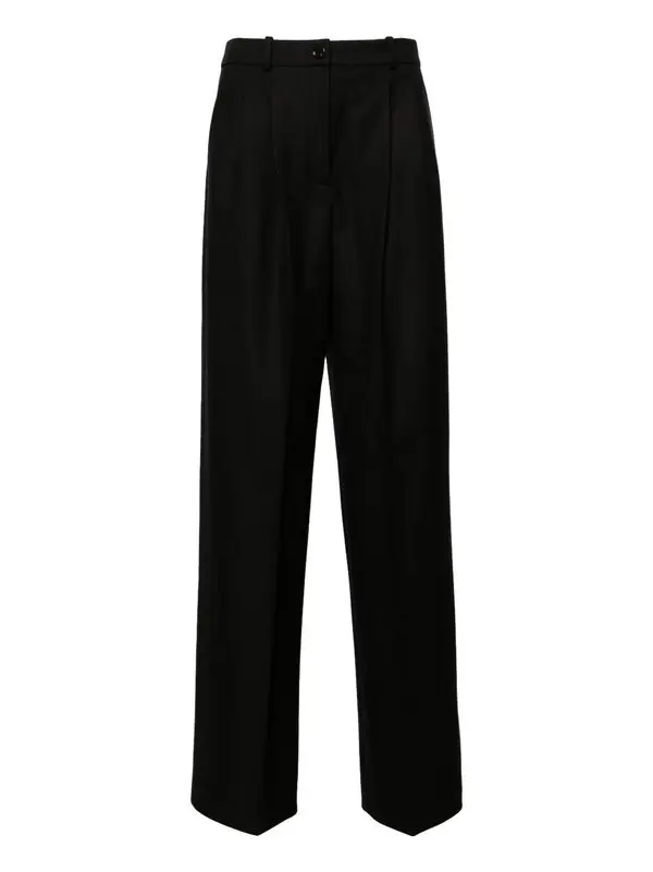 BOSS Pleat-detailed Virgin Wool Trousers - Black