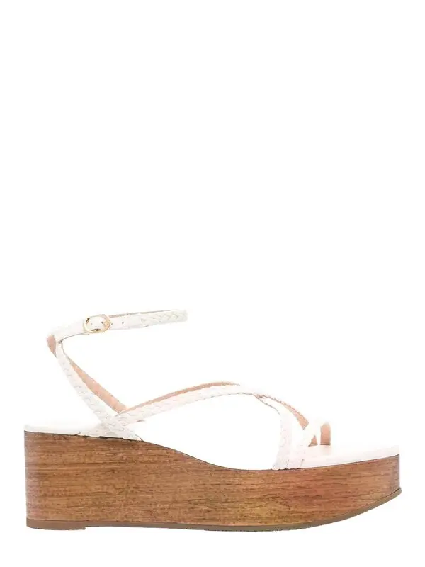 STUART WEITZMAN Wovette Wedge Sandals - Neutrals