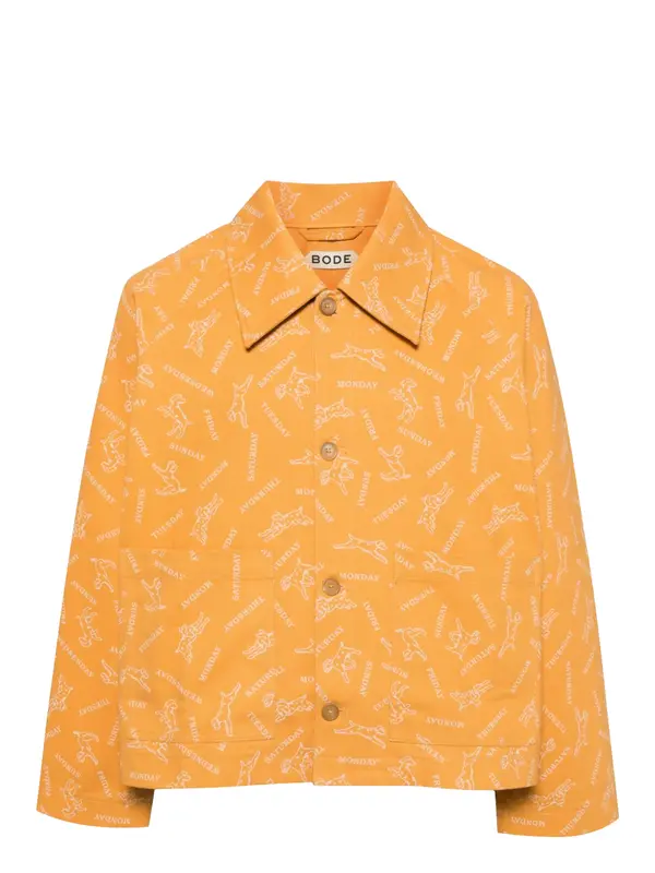 BODE Pooch Cotton Shirt Jacket - Yellow