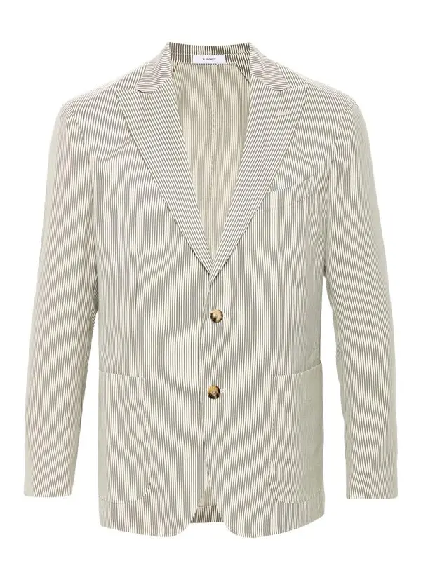 Boglioli Single-breasted Striped Blazer - Green