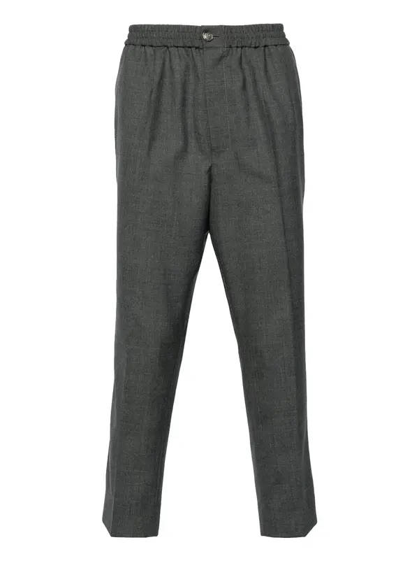 Ami Mid-rise Cropped Tapered Trousers - Grey