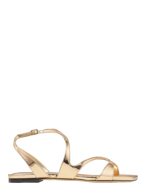 JIMMY CHOO Ayla Leather Sandals - Gold