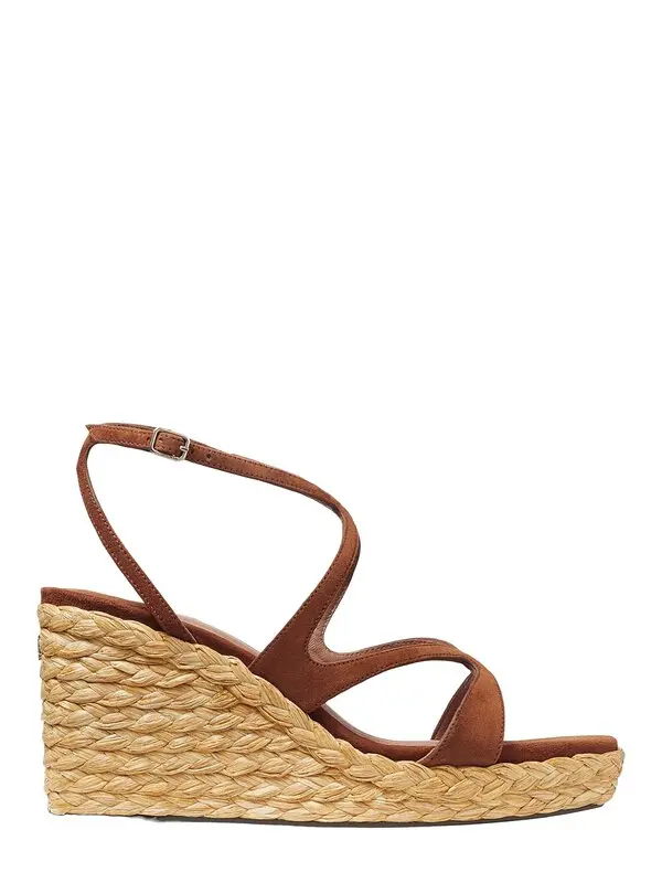 JIMMY CHOO Ayla 85 Wedge Sandals - Brown