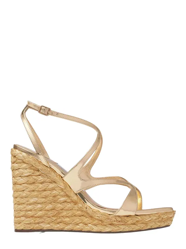 JIMMY CHOO Ayla 110 Wedge Sandals - Gold