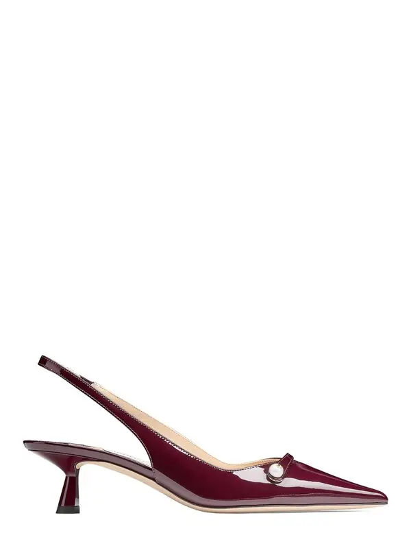 JIMMY CHOO Amita 45 Leather Slingback Pumps - Red