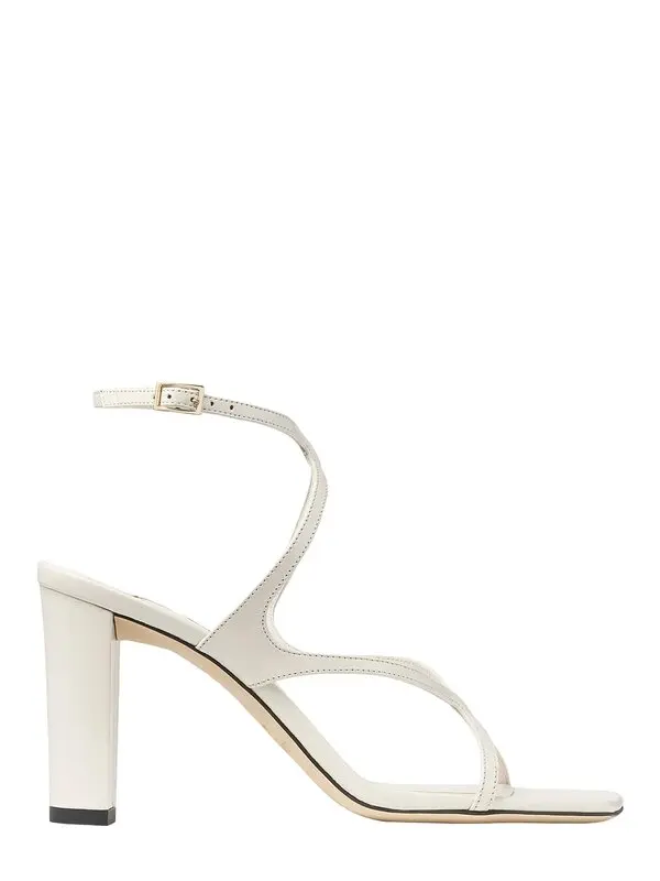 JIMMY CHOO Azie 85 Leather Heeled Sandals - White