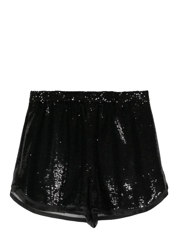 JUUN.J Sequin Mini Shorts - Black