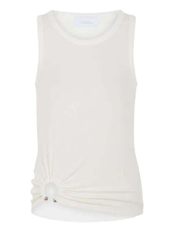 Rabanne Asymmetric Tank Top - White