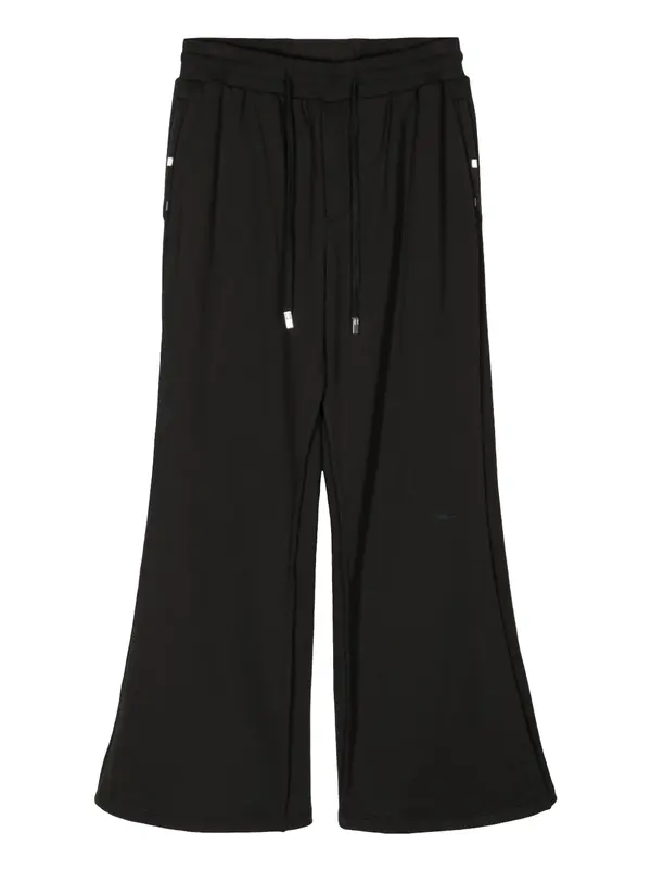 C2H4 Cotton Wide-leg Track Pants - Black