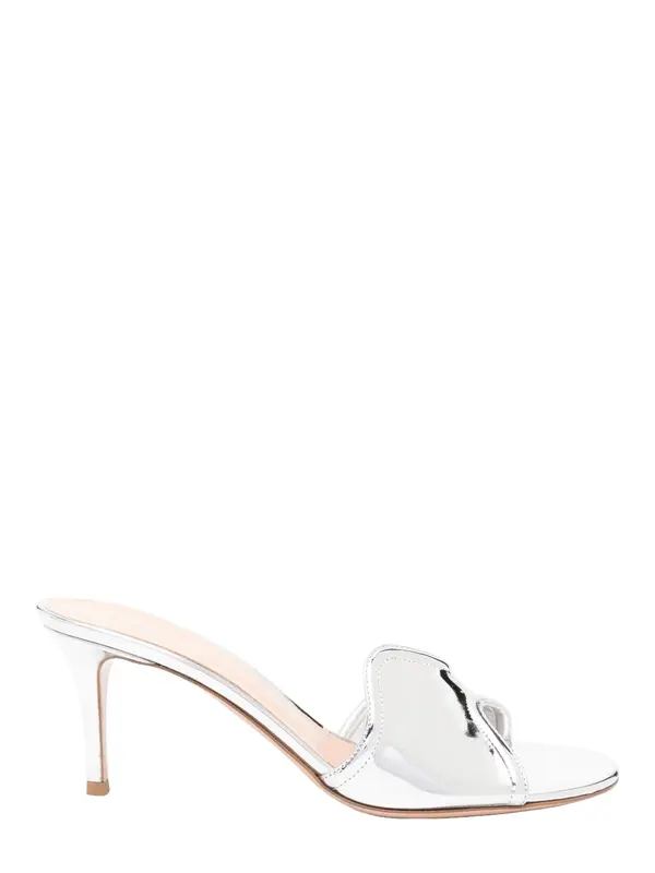 GIANVITO ROSSI Lucrezia 70mm Leather Sandals - Silver