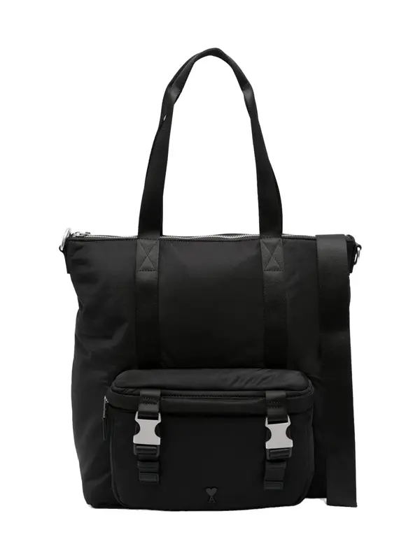 Ami Logo-plaque Tote Bag - Black