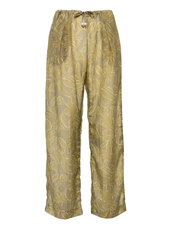 ALOHAS Tiki Floral Trousers - Green