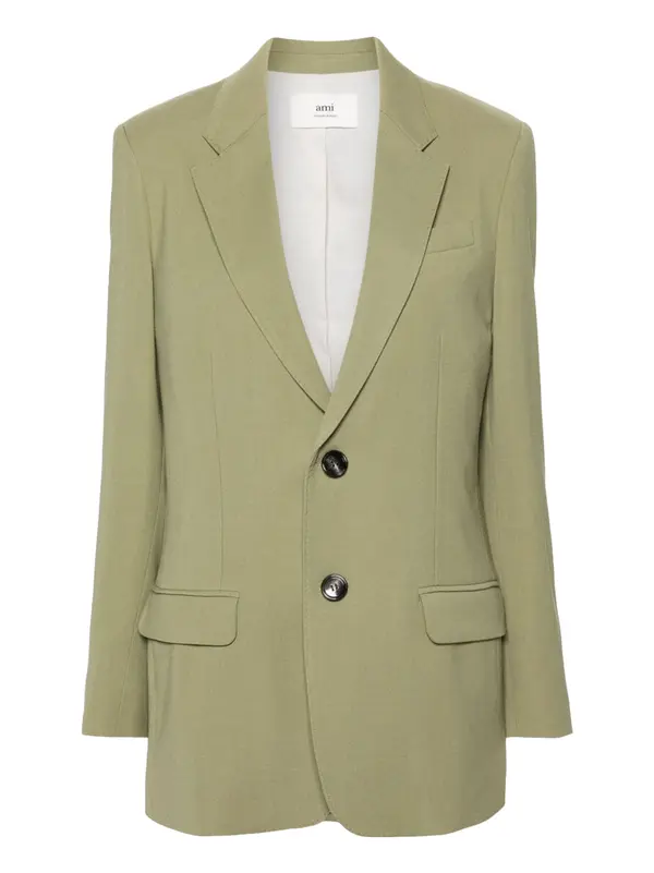 Ami Single-breasted Textured Blazer - Green