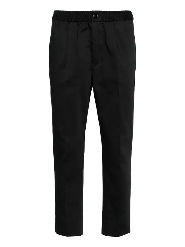 Ami Elasticated-waist Cropped Trousers - Black