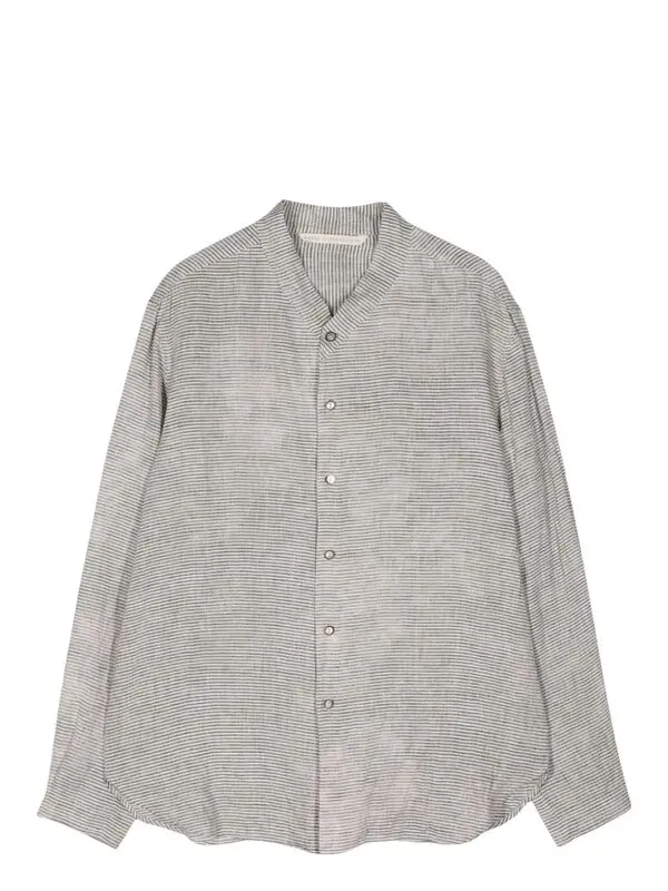 FORME D'EXPRESSION Pinstripe Linen Shirt - White