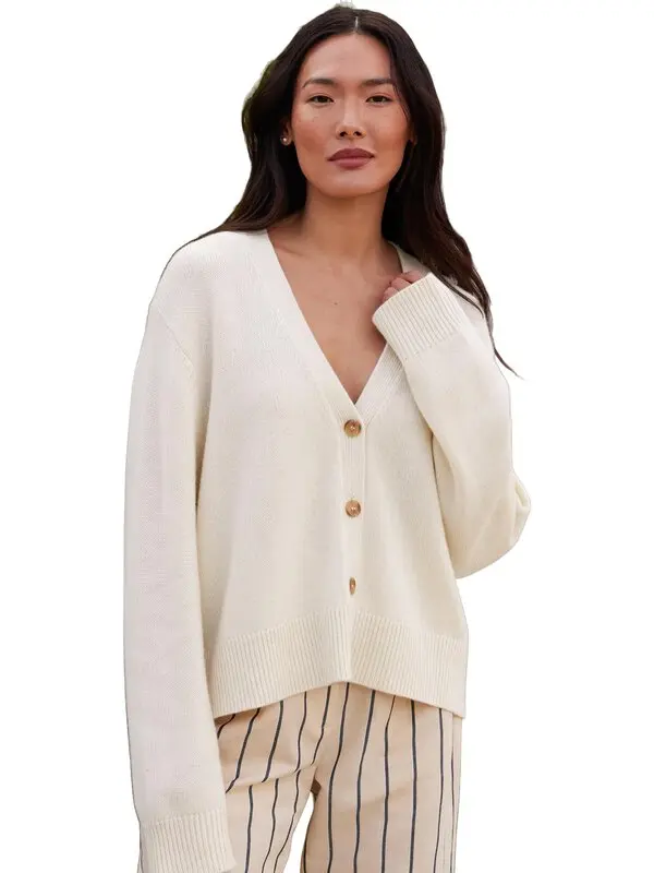 Jenni Kayne Cashmere Colette Cardigan - Ivory