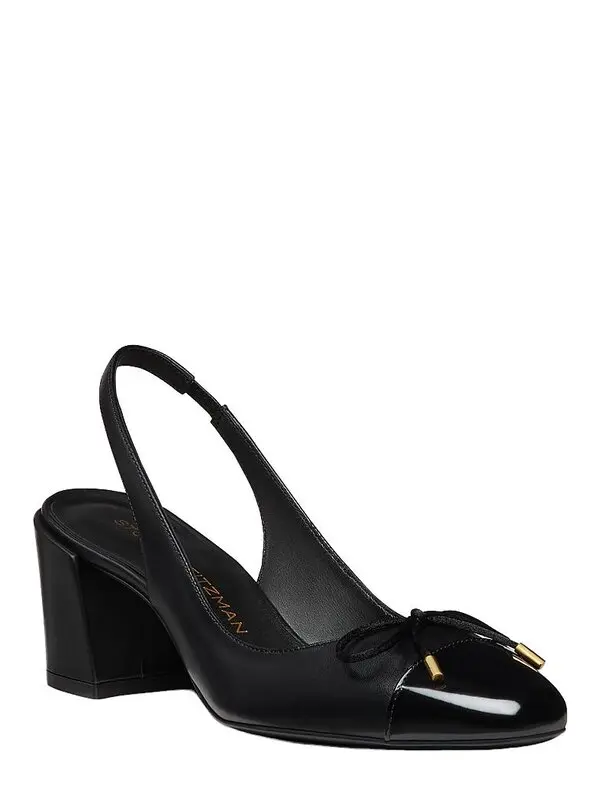 STUART WEITZMAN Sleek Bow 50 Slingback Pumps - Black