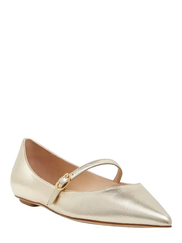 STUART WEITZMAN Emilia Mary Jane Flats - Light Gold